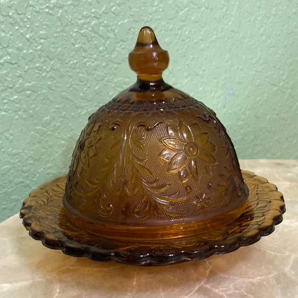 Tiara | Dining | Vintage Amber Tiara Butter Dome | Poshmark